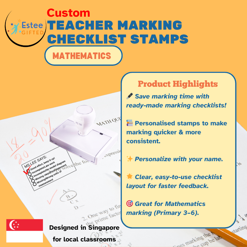 Custom Mathematics Teacher Checklist Stamps – Primary School Marking T ...
